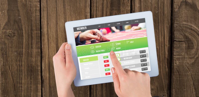 Composite Image of Gambling App Screen Stock Image - Image of icon ...