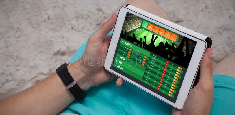 Composite Image of Gambling App Screen Stock Photo - Image of icon ...
