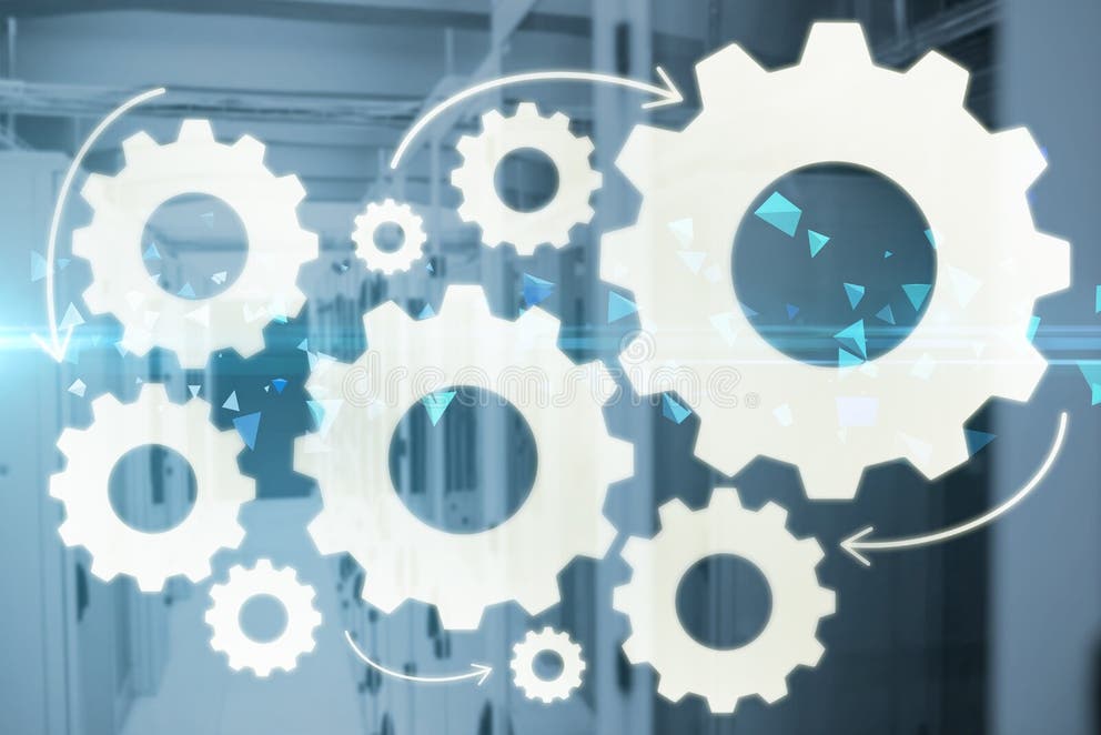 Composite Image of Gears on White Background 3d Stock Illustration ...