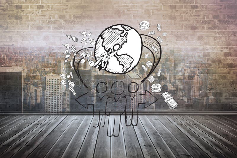 Composite Image of Global Community Doodle Stock Image - Image of ...