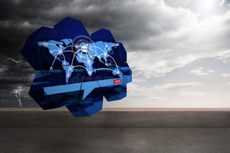 Composite Image of Global Connections on Abstract Screen Stock ...