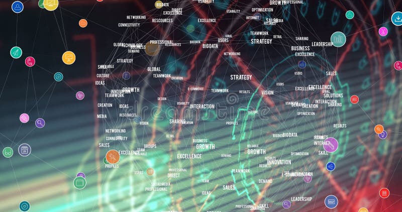 Composite Image of Global Connections and Digital Networking Over ...