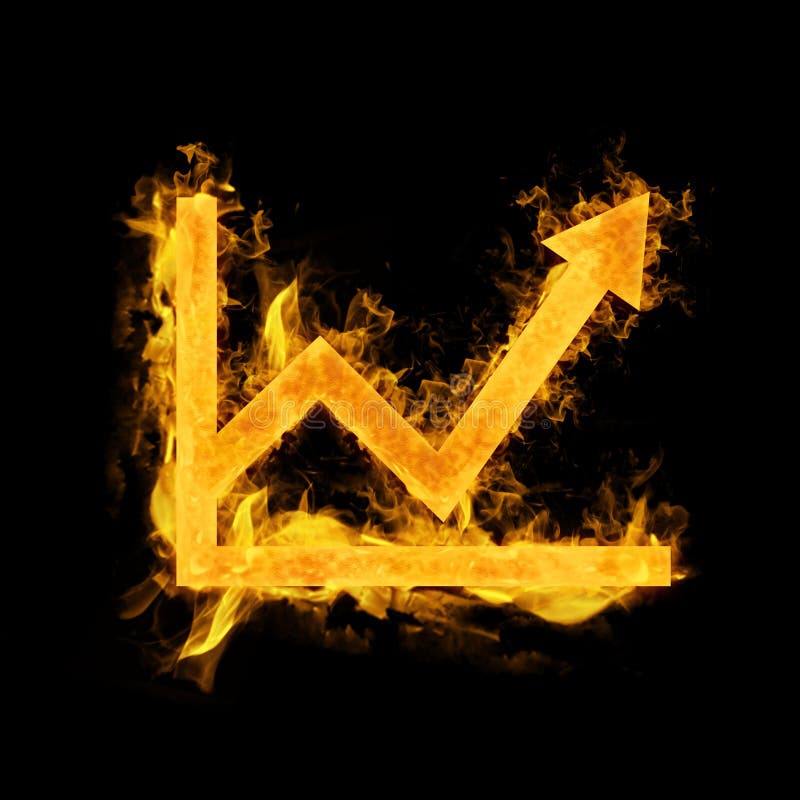 Composite Image of Graph in Fire Stock Illustration - Illustration of ...