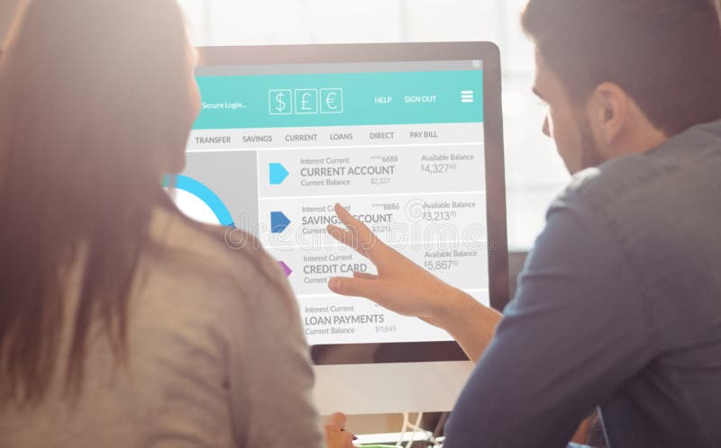 Composite Image of Graphic Image of Bank Account Web Site Stock Image ...