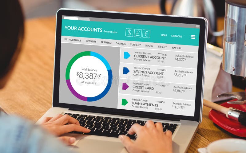 Composite Image of Graphic Image of Bank Account Web Site Stock Photo ...