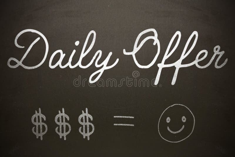 Composite Image of Graphic Image of daily Offer Text with Dollar Signs ...