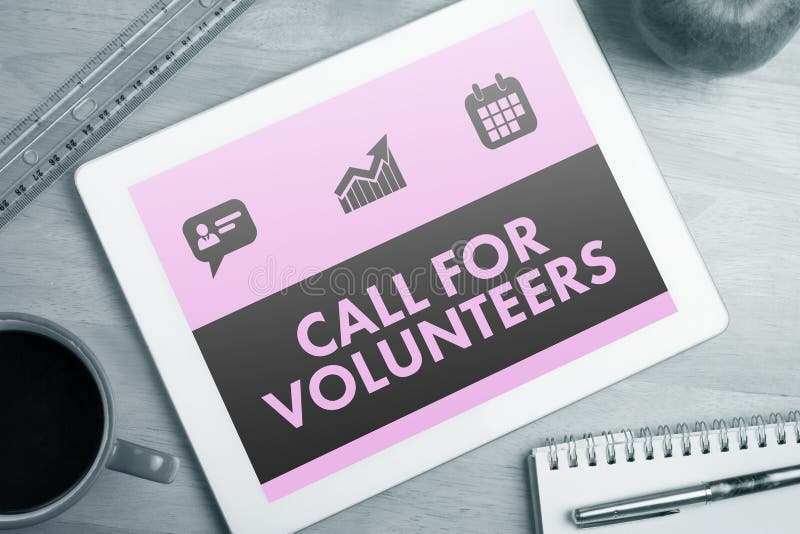 Composite Image of Green Call for Volunteers Stock Illustration ...