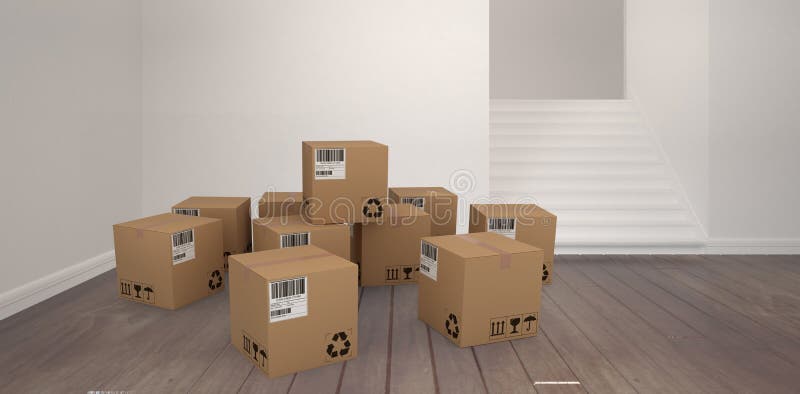 Group of cardboard boxes. stock illustration. Illustration of container ...