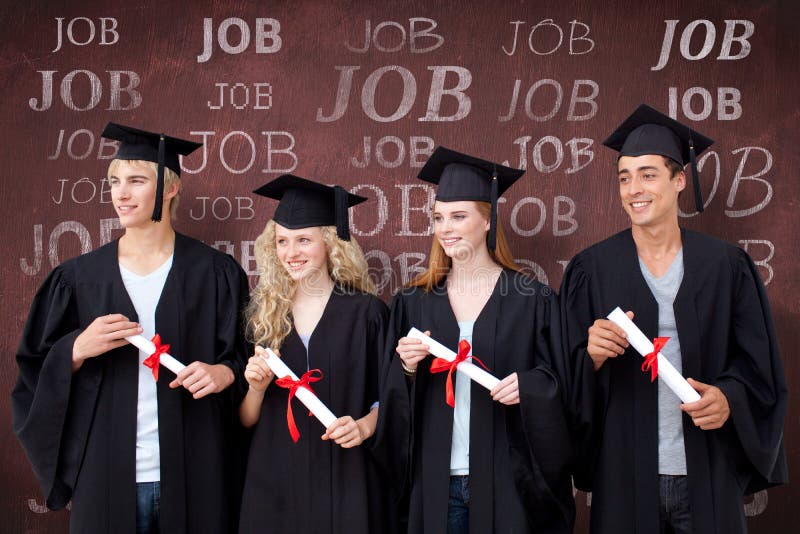 Composite Image of Group of People Celebrating after Graduation Stock ...