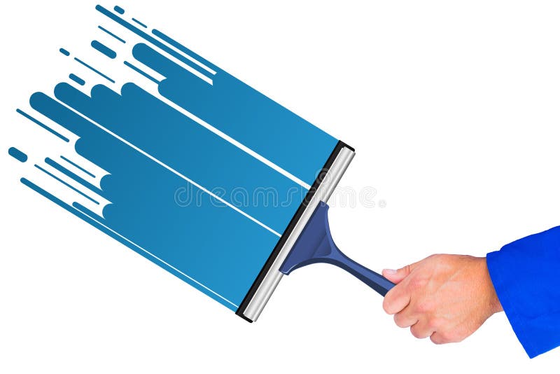 Composite Image of Hand Using Wiper Stock Illustration - Illustration ...