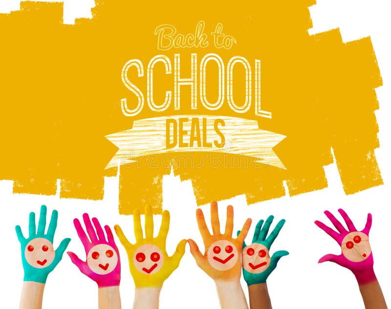 Composite Image of Hands with Colourful Smiley Faces Stock Illustration ...