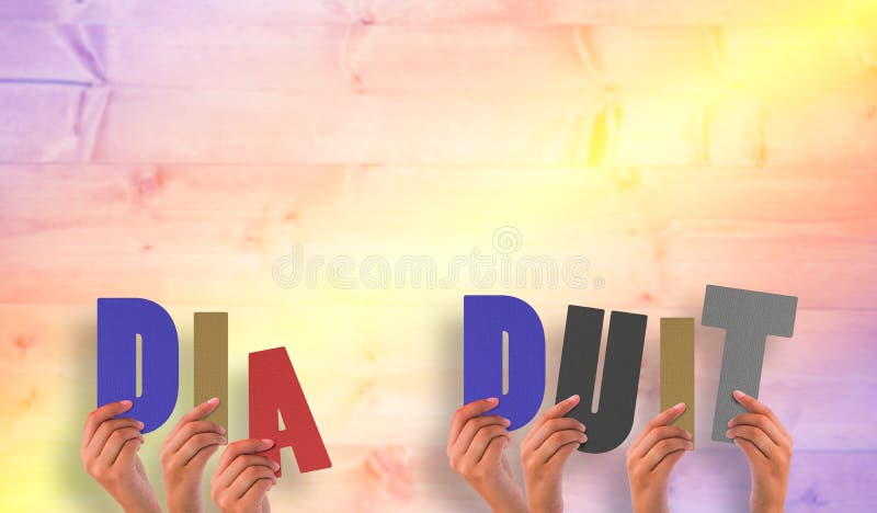 Composite Image of Hands Holding Up Dia Duit Stock Illustration ...
