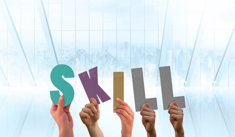 Composite Image of Hands Holding Up Skill Stock Photo - Image of hand ...