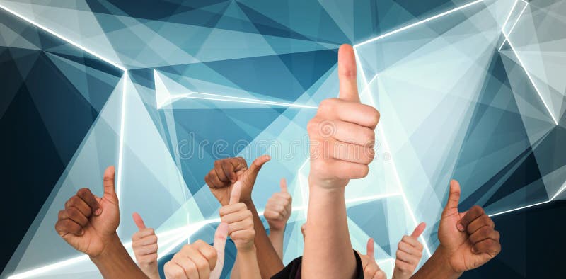 Composite Image of Hands Showing Thumbs Up Stock Image - Image of ...
