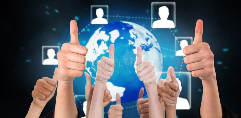 Composite Image of Hands Showing Thumbs Up Stock Image - Image of ...