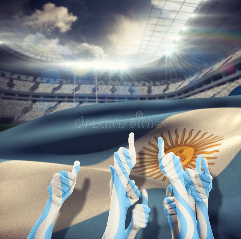 Composite Image of Hands Up and Thumbs Raised Stock Illustration ...