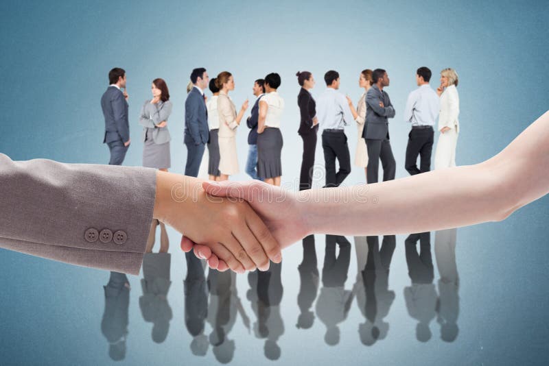 Composite Image of Handshake between Two Women Stock Photo - Image of ...