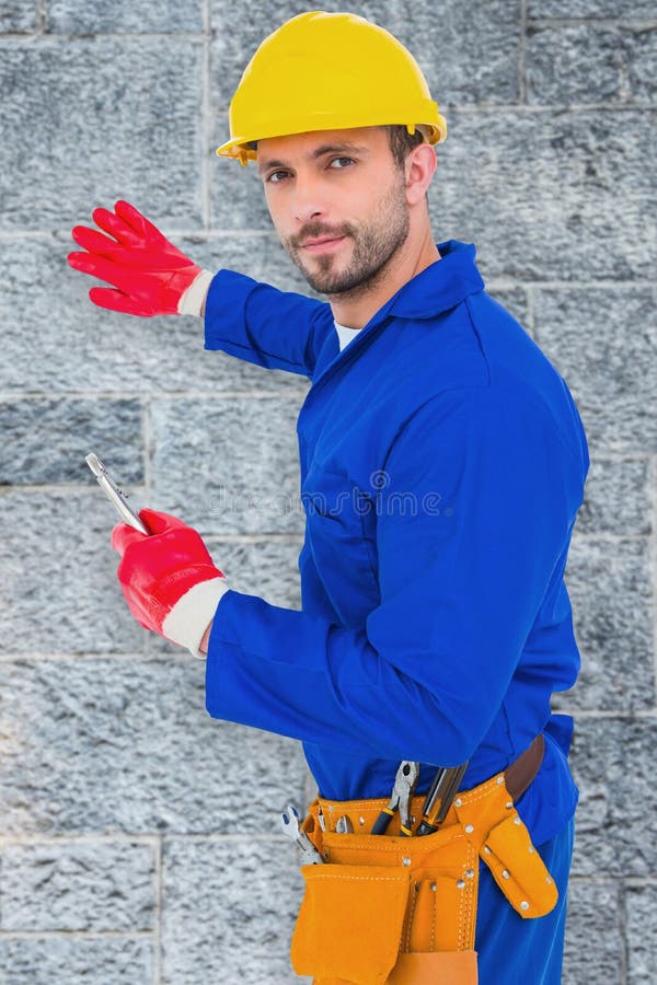 Handyman with spanner stock image. Image of professional - 40772645