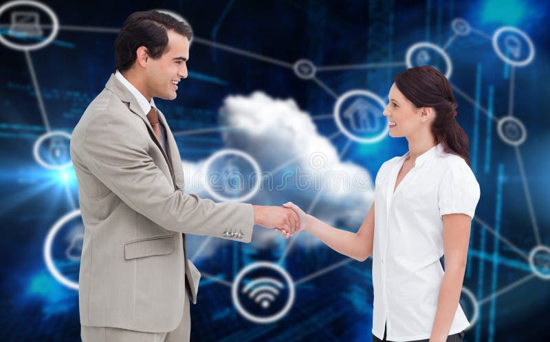 Composite Image of Happy Business Partners Shaking Hands Stock Image ...