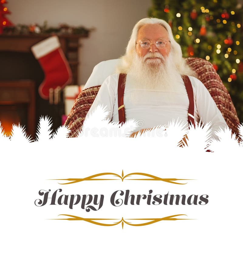 Composite Image of Happy Santa without His Jacket Stock Image - Image ...