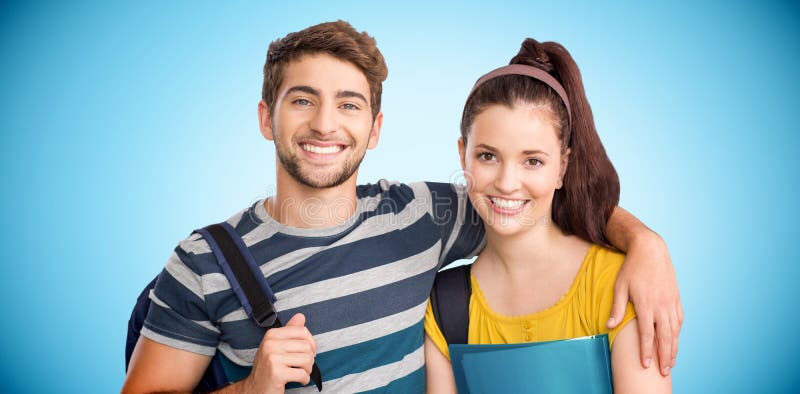 Composite Image of Happy Students Stock Photo - Image of academic ...