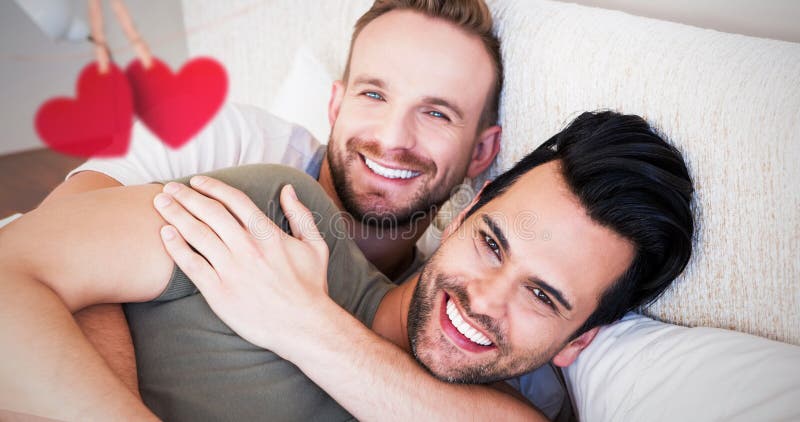 Happy Gay Couple Sleeping Together Bed Stock Illustrations 21 Happy