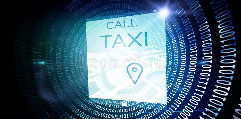 Composite Image of Image of Call Taxi Text with Map Stock Illustration ...