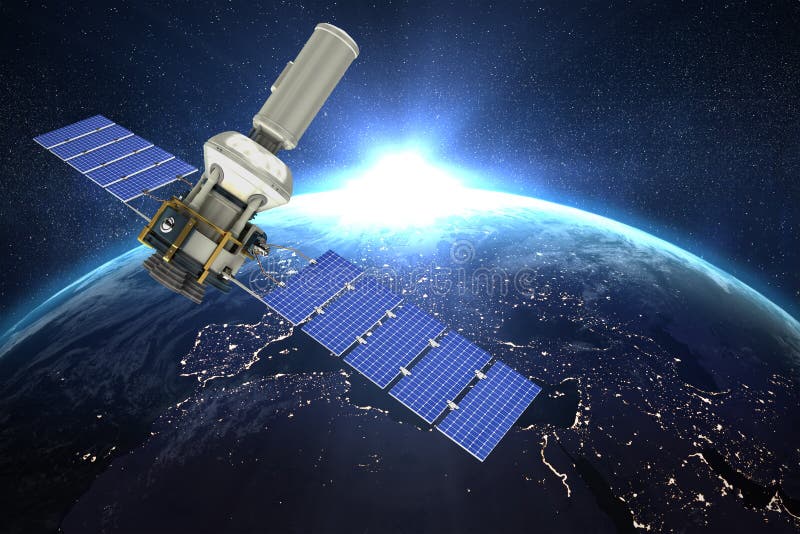 Composite Image of Image OfÂ 3d Modern Solar Power Satellite Stock ...