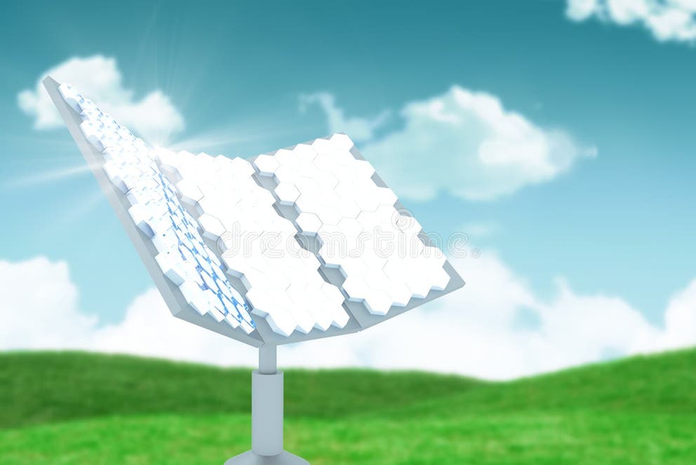 Composite Image of Image of Hexagon Shaped Solar Panel Stock Photo ...