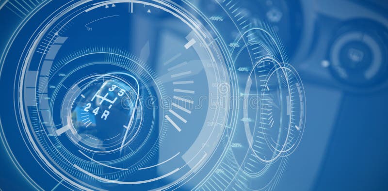 Composite Image of Interface Dial with Blue Background Stock ...