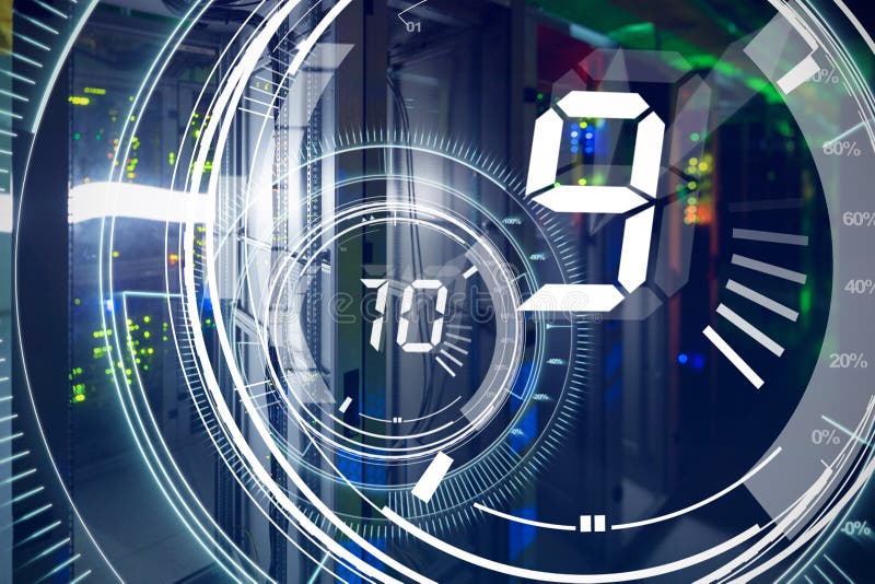 Composite Image of Interface Dial Countdown with Timer in Blue ...