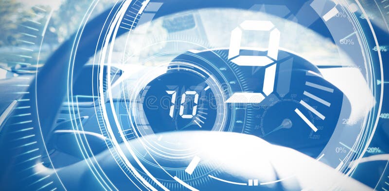 Composite Image of Interface Dial Countdown with Timer in Blue ...