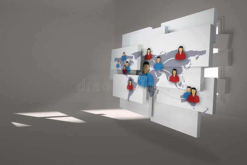 Composite Image of International Community on Abstract Screen Stock ...