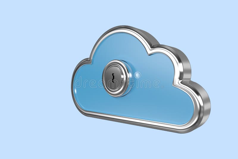 Composite Image of Keyhole in Blue Cloud Shape Locker Stock ...