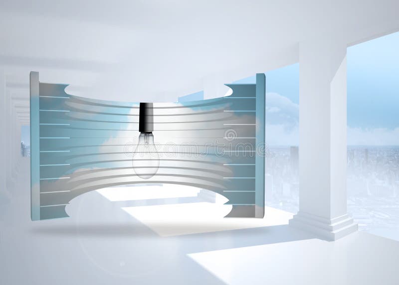 Composite Image of Light Bulb on Abstract Screen Stock Illustration ...