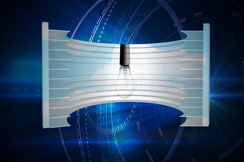 Composite Image of Light Bulb on Abstract Screen Stock Illustration ...