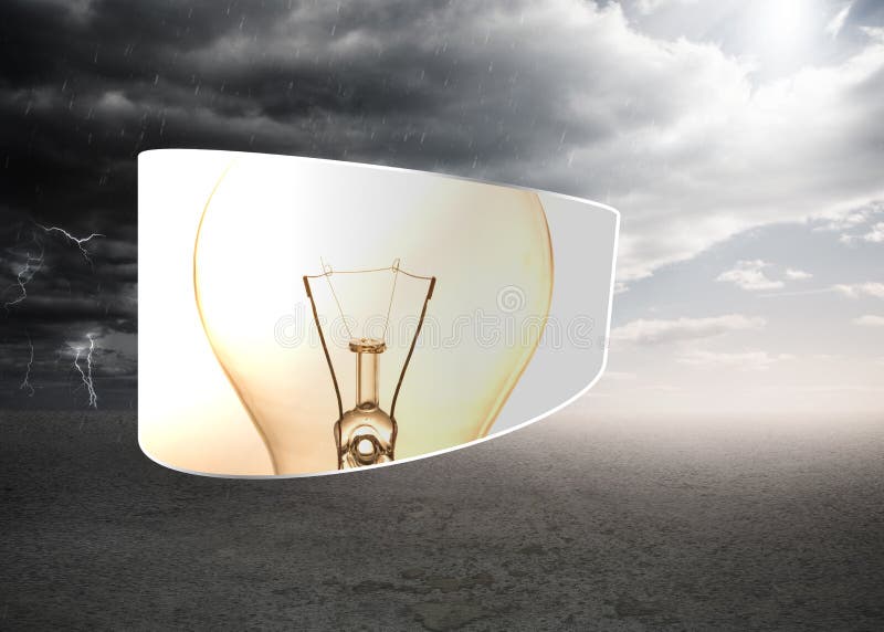Composite Image of Lightbulb on Abstract Screen Stock Photo - Image of ...