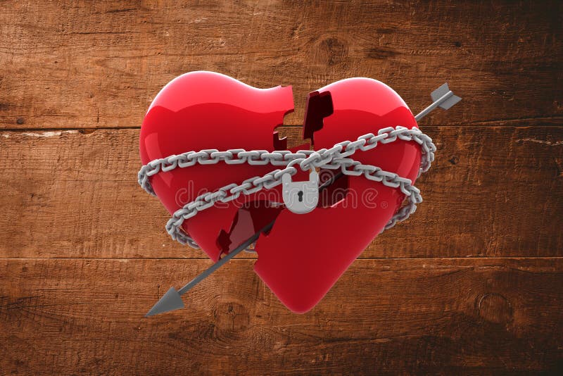 Composite Image of Locked Heart Stock Illustration - Illustration of ...