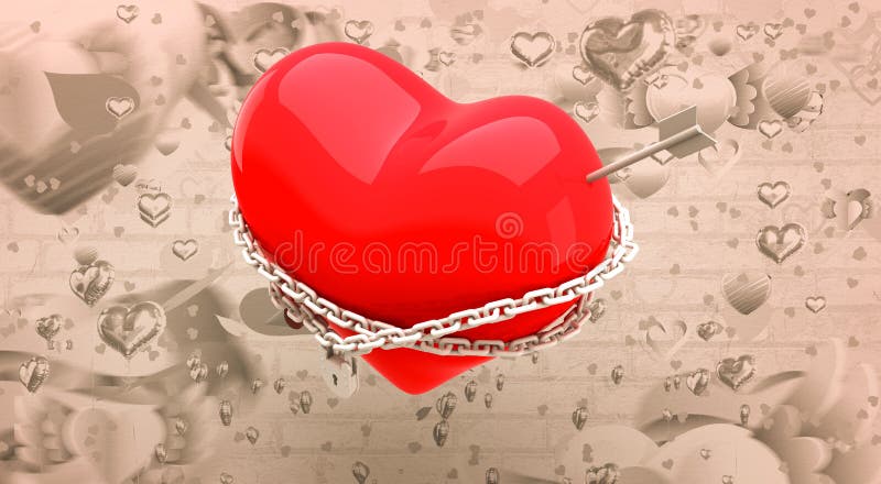 Composite Image of Locked Heart 3d Stock Image - Image of arrow ...
