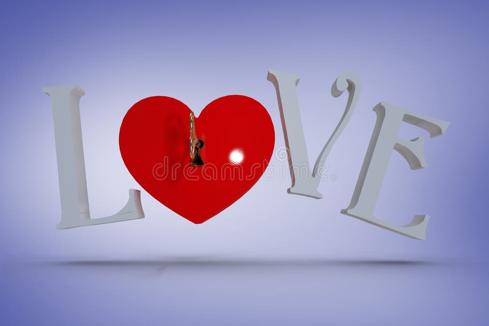 Composite Image of Love with Lock and Key Stock Illustration ...