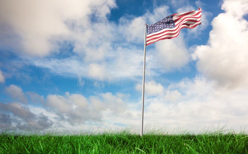 Composite Image of Low Angle View of American Flag Stock Illustration ...