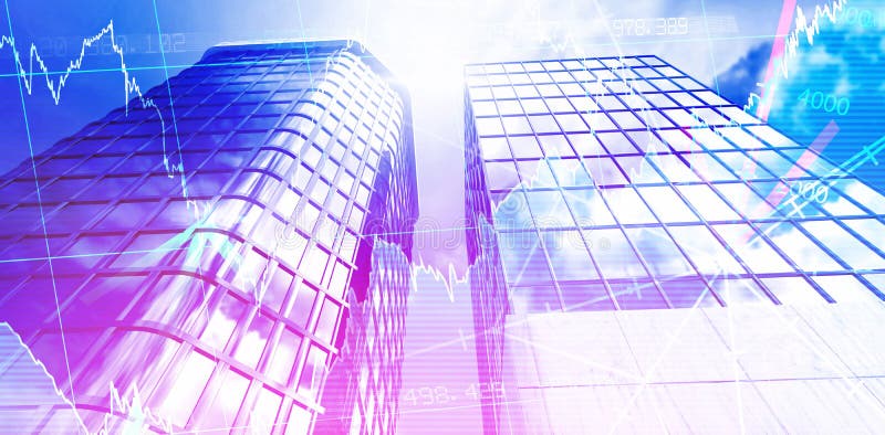 Composite Image of Low Angle View of Bank Building Stock Illustration ...