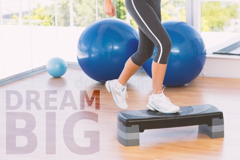 A Composite Image of Low Section of a Fit Woman Performing Step ...