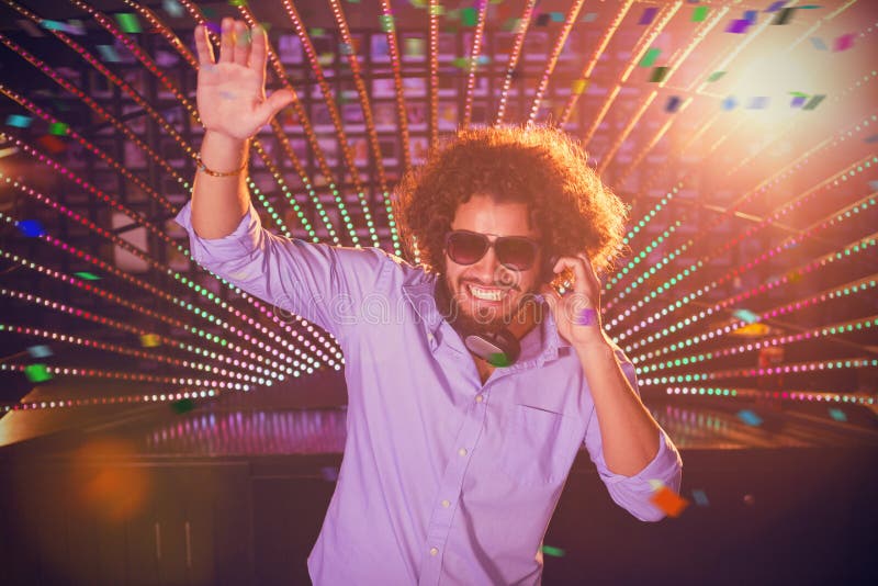 Composite Image of Male Dj Playing Music Stock Photo - Image of cool ...