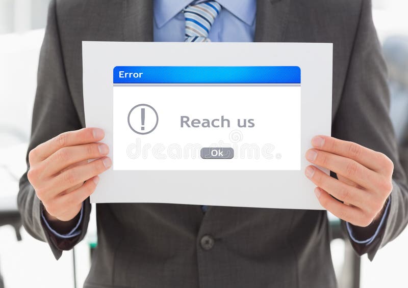 Composite Image of Man Showing Error Page Stock Photo - Image of ...