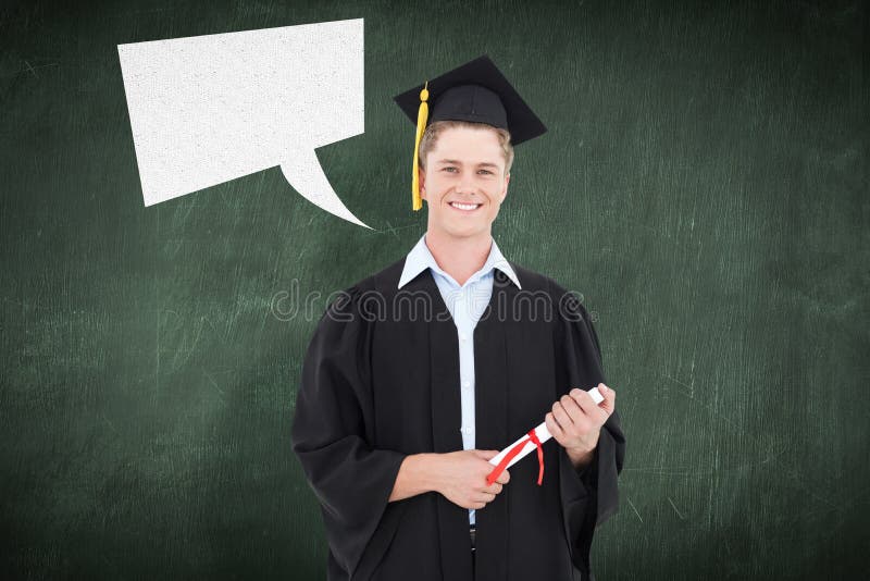 Composite Image of Man Smiling As he Has Just Graduated with His Degree ...