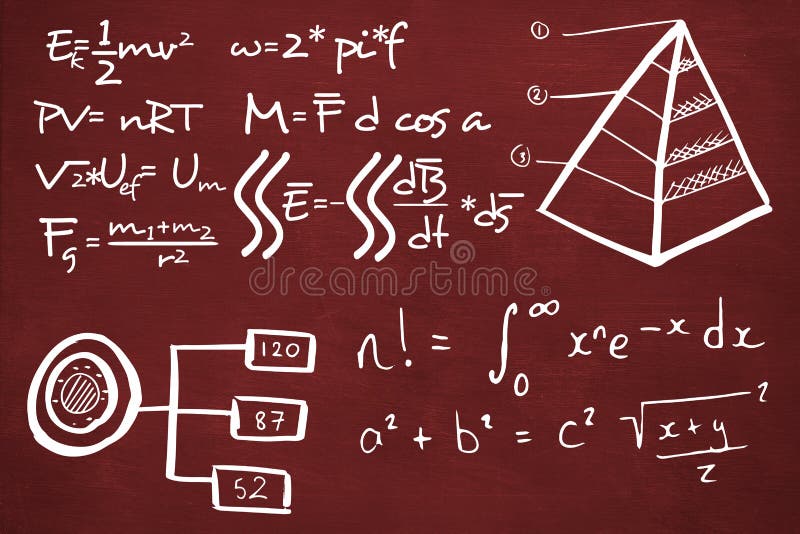 Composite Image of Mathematical Equations with Triangle Shape Stock ...