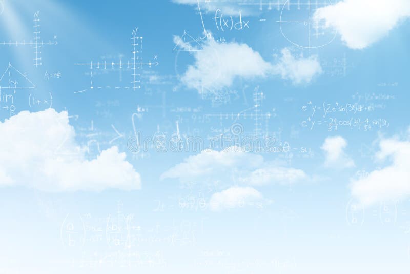 Composite Image of Maths Over Blue Background Stock Illustration ...