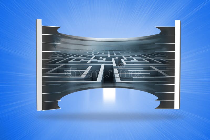 Composite Image of Maze on Abstract Screen Stock Illustration ...