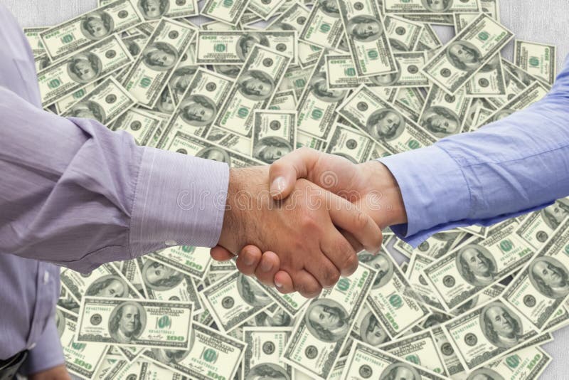 Composite Image of Men Shaking Hands Stock Illustration - Illustration ...